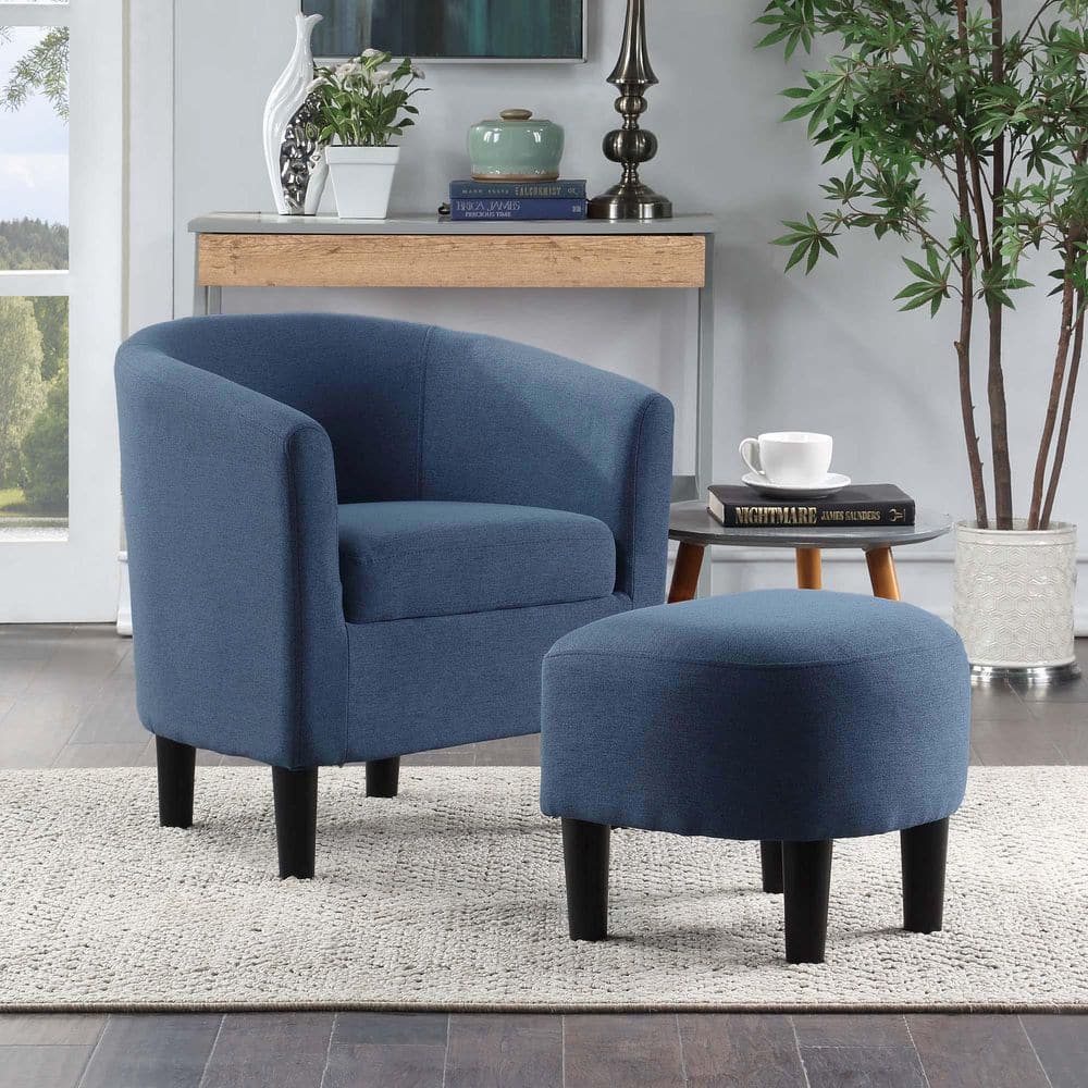 Convenience Concepts Take a Seat Churchill Blue Fabric Accent Chair ...