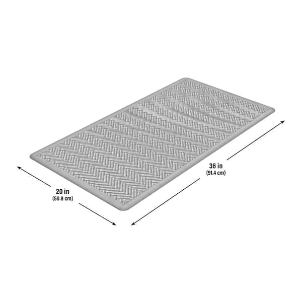 StyleWell Leatherette Beige 20 in. x 36 in. Anti-Fatigue Non-Slip ...