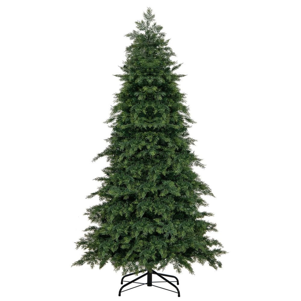 ANGELES HOME 6 ft. Green Unlit Artificial Christmas Tree Green Hinged ...
