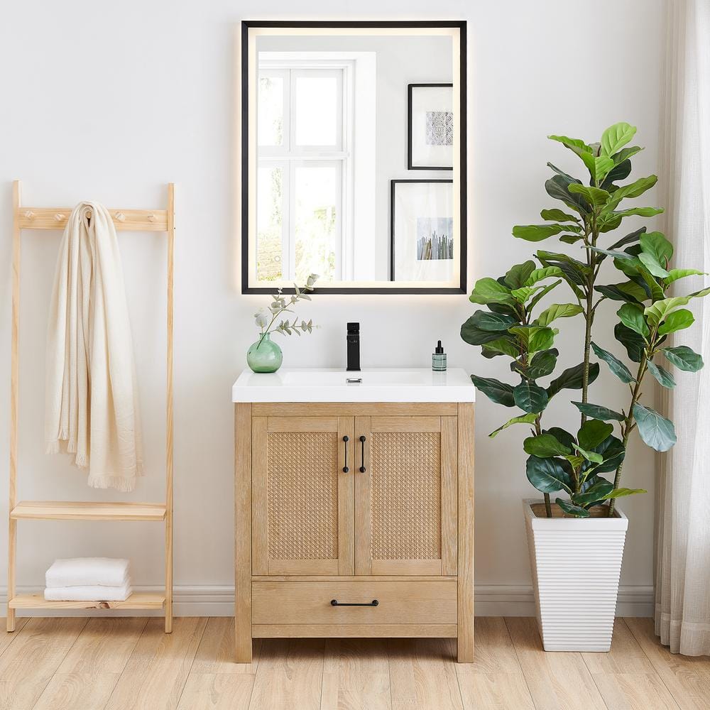 Altair Bondi 30 in. W Single Sink Freestanding Bath Vanity in Light ...