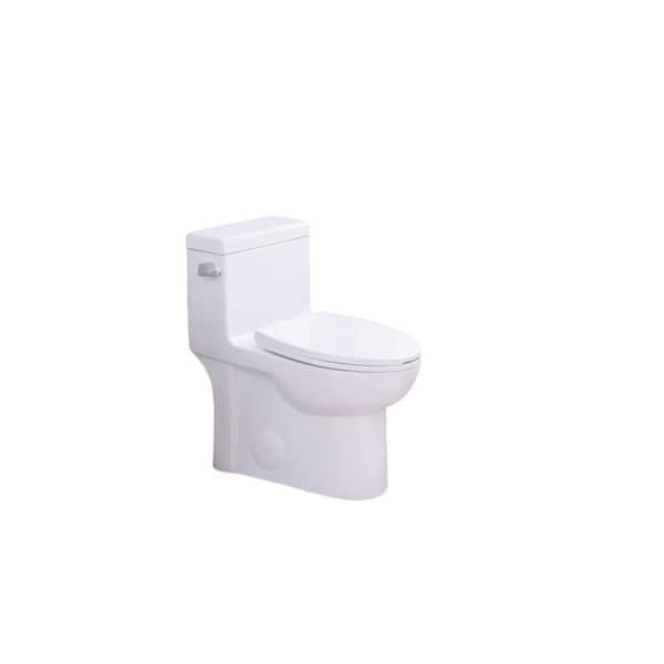 1.28 GPF Tornado Flush One-Piece Elongated Toilet with Soft Closing ...