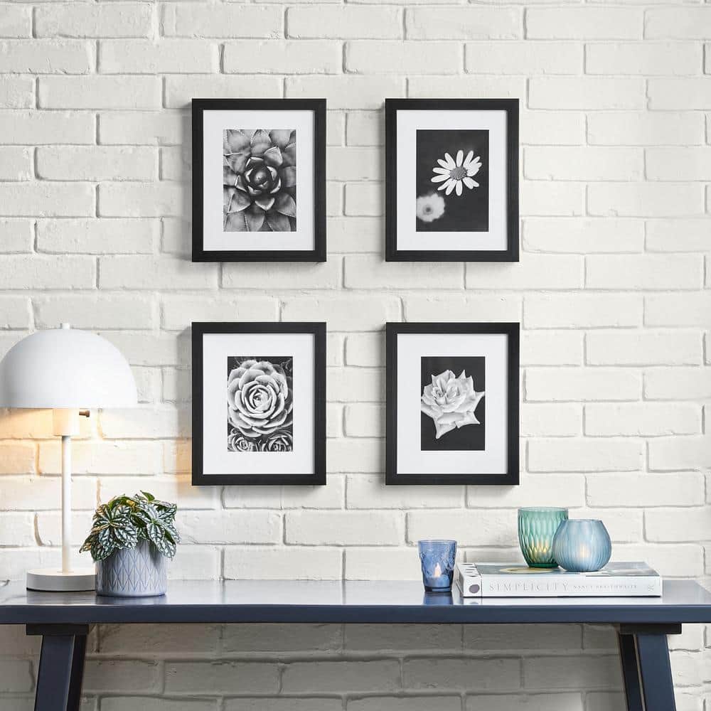 StyleWell 8 in. x 10 in. Matted to 5 in. x 7 in. Black Gallery Wall ...