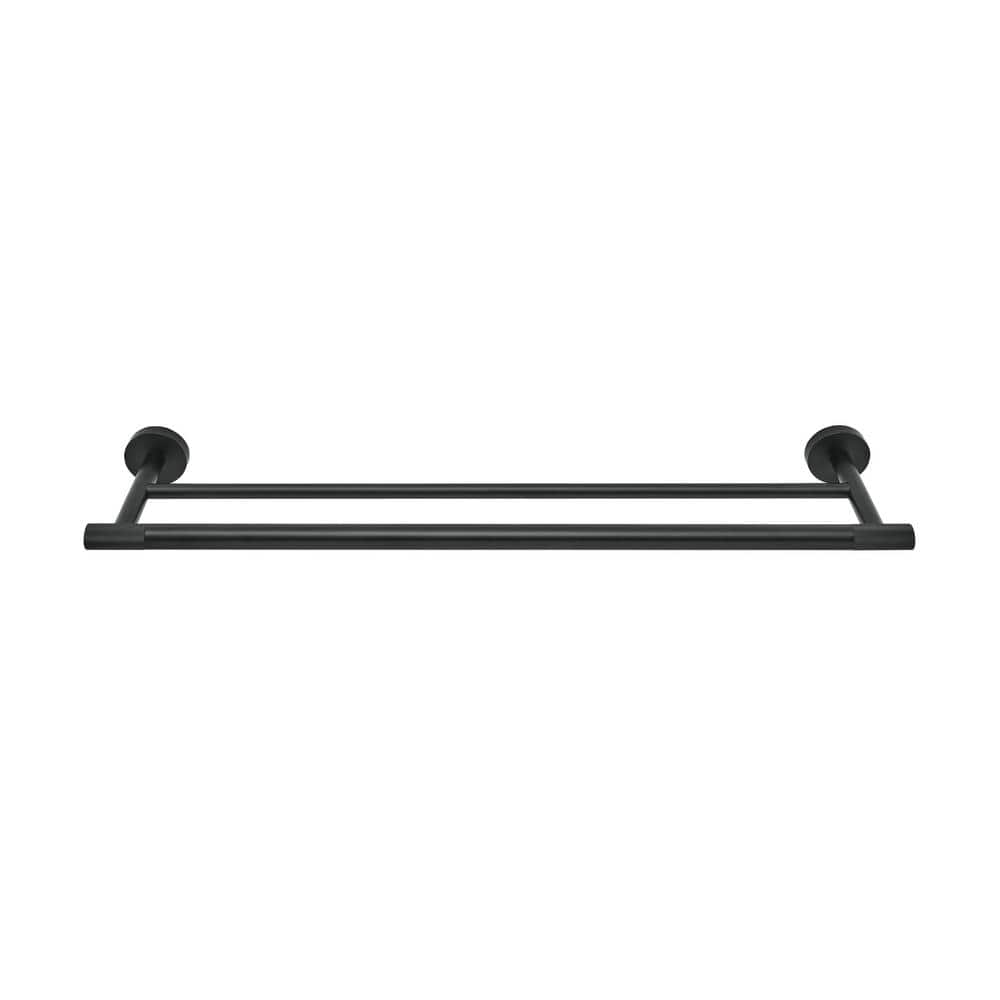 Swiss Madison Avallon 24 in. Wall Mounted Double Towel Bar in Matte ...
