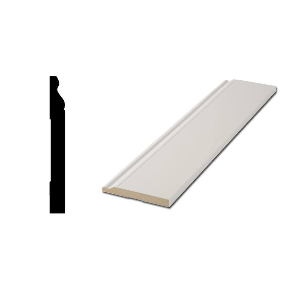 FINISHED ELEGANCE 1866 5/8 in. x 5 1/4 in. x 96 in. Finished MDF White ...