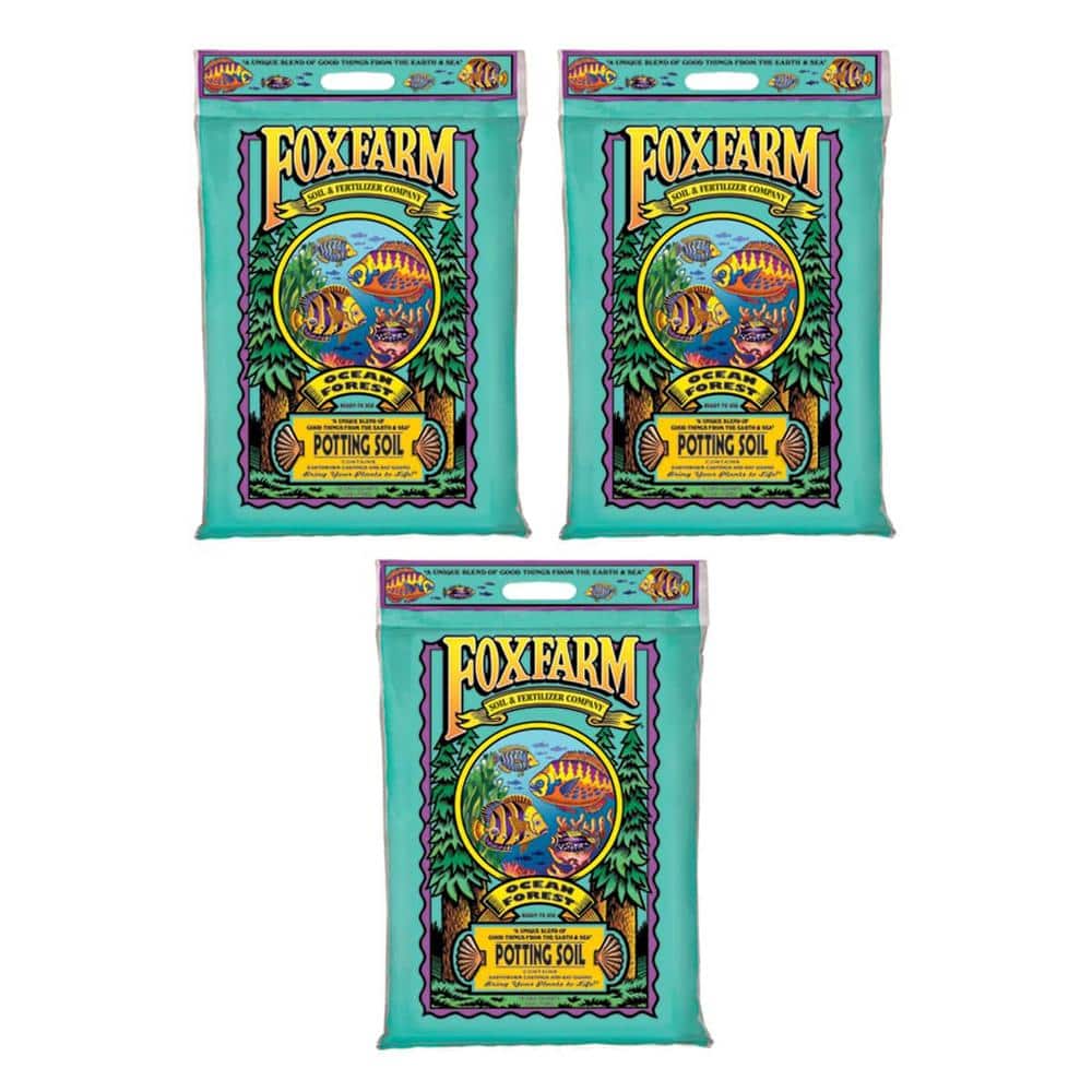 FOXFARM Ocean Forest Organic Garden Potting Soil Mix 12 qt. (3-Pack) 3 ...