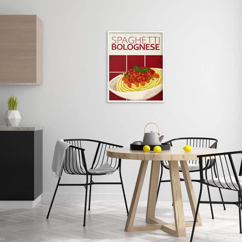 Stupell Industries Spaghetti Classic Kitchen by Kim Allen White Framed ...