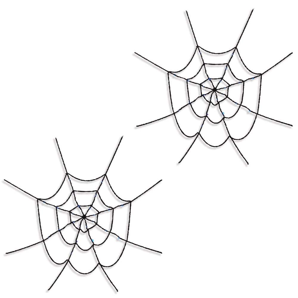 GERSON INTERNATIONAL (Set of 2) Lighted Spooky Halloween Spider Web ...