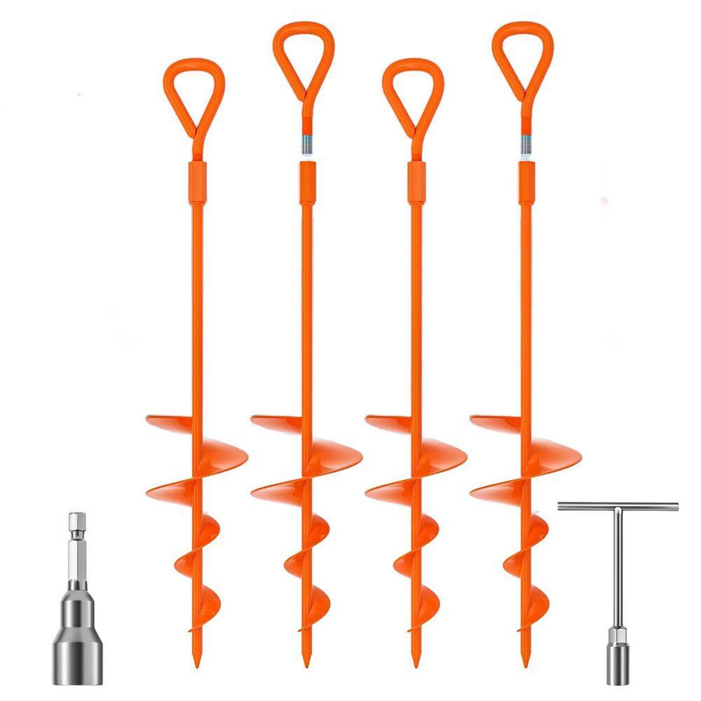 MOEPISY 4 Pack 18 in. Ground Anchor, Heavy Duty Earth Anchors Ground ...