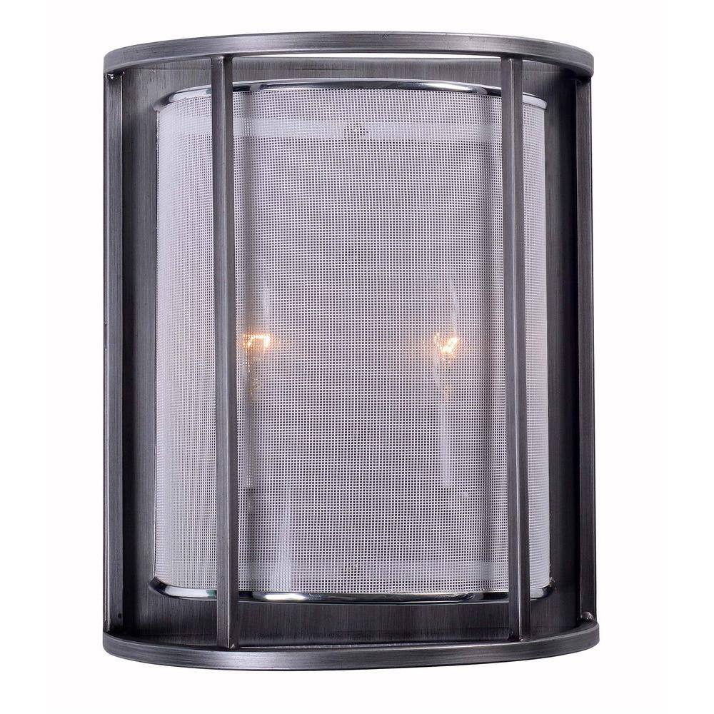 World Imports Aria Collection 2-Light Brushed Nickel Indoor Wall Sconce ...