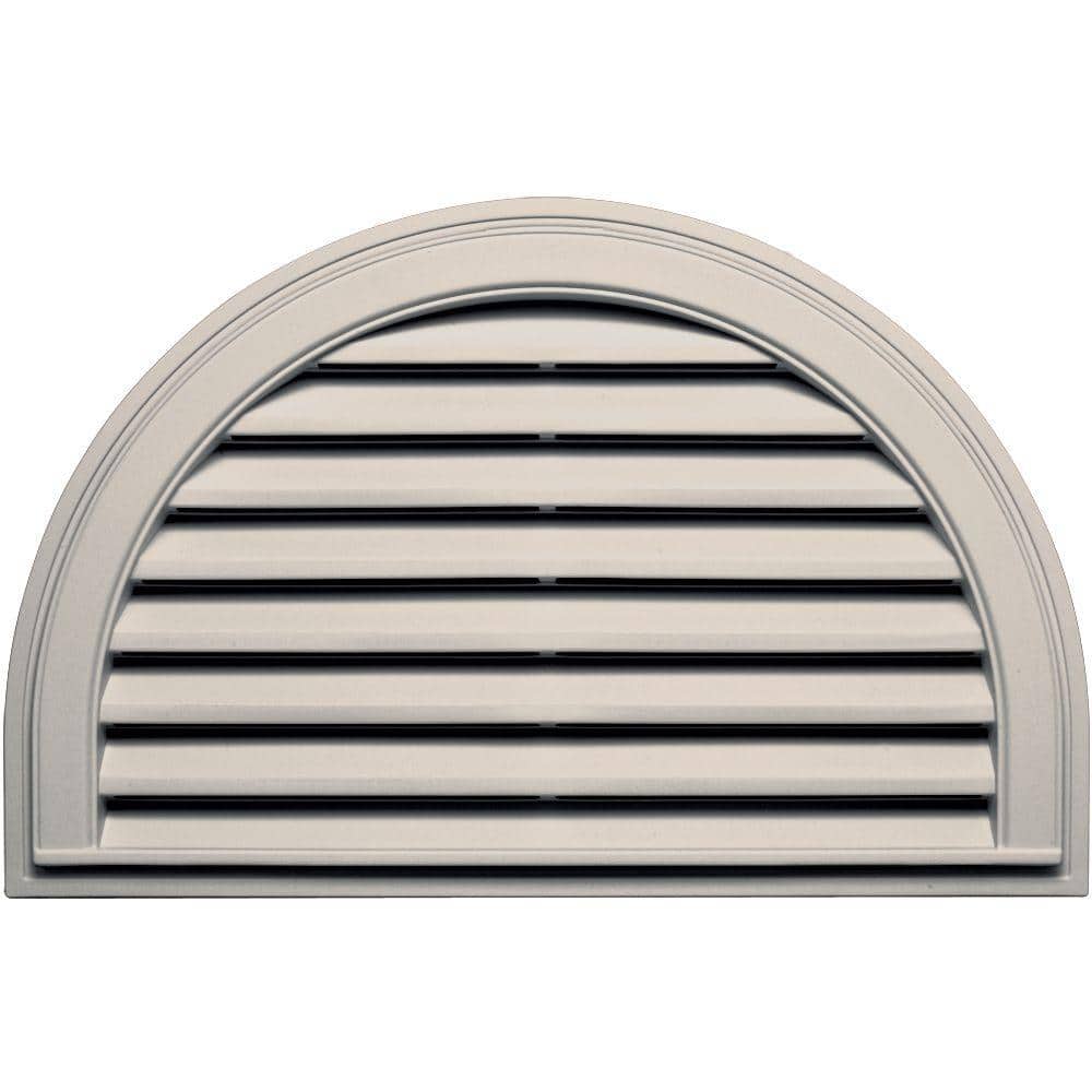 Builders Edge 34.1875 in. x 22.128 in. Half Round Brown/Tan Plastic ...