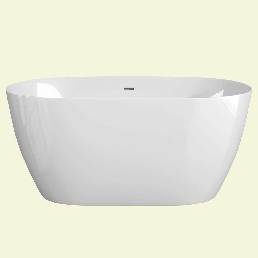 Zeafive Zey 47 in. x 27.5 in. Acrylic Freestanding Soaking Tub ...