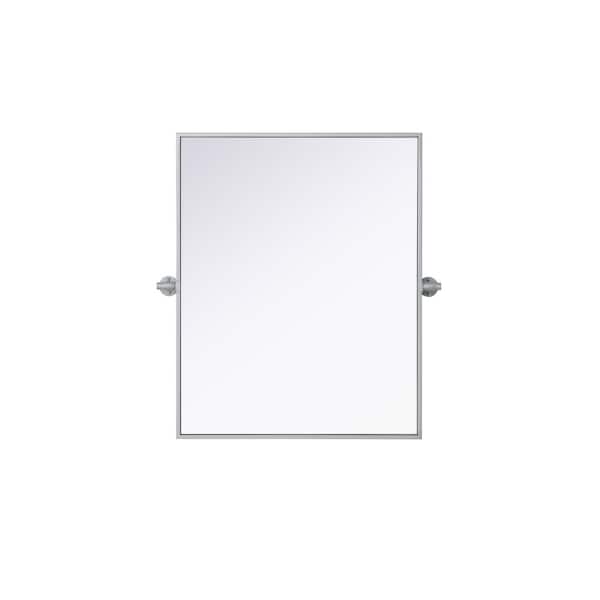 Timeless Home Silver 24 in. W x 30 in. H Rectangular Pivot Mirror ...
