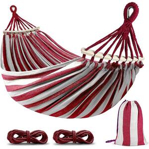 9 ft. 2 Person Cotton Hammock Comfortable Fabric Hammock with Tree ...