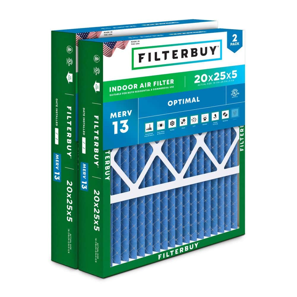 Filterbuy 20 in. x 25 in. x 5 in. MERV 13 (FPR 10) Health Defense ...