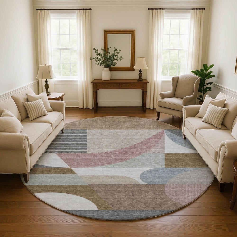 Addison Rugs Mayfield Premium Machine Washable Abstract AMF1667 Mocha 8 ...