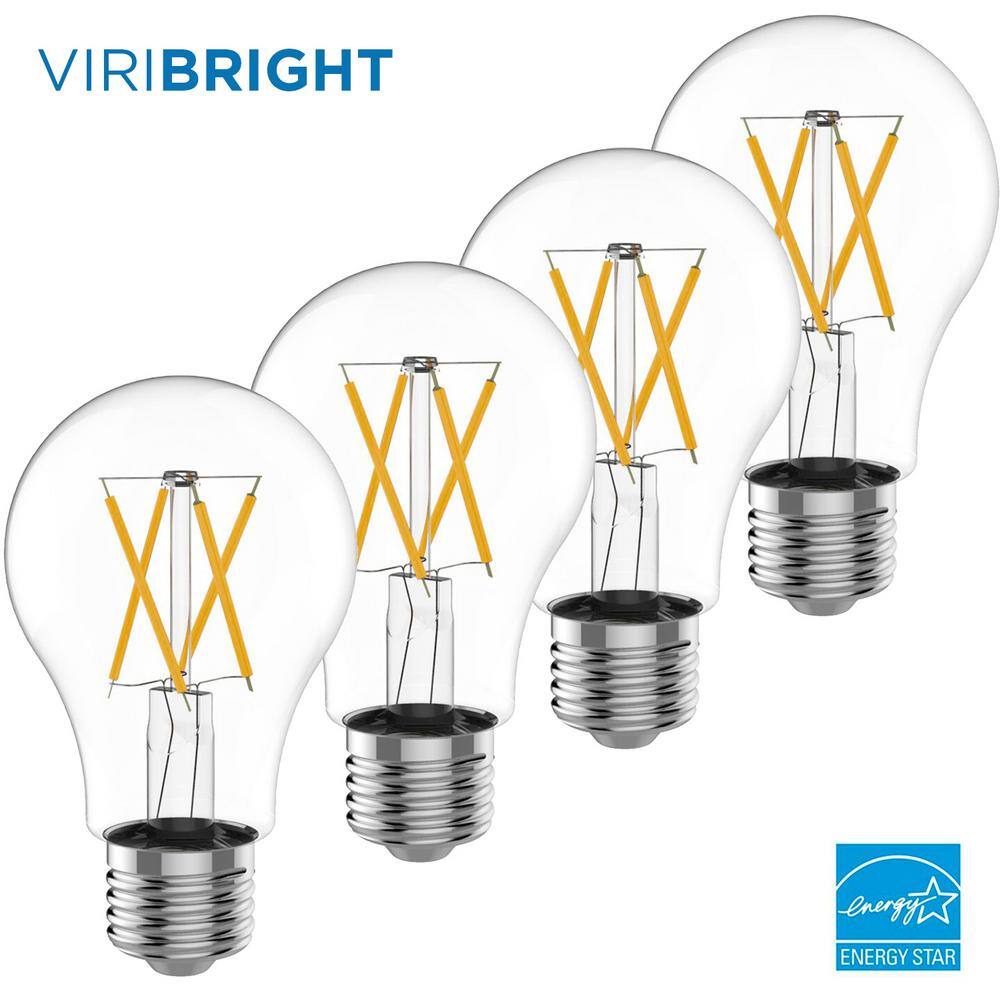 Viribright 60-Watt Equivalent A19 Dimmable ENERGY STAR Filament Vintage Style E26 LED Light Bulb ...