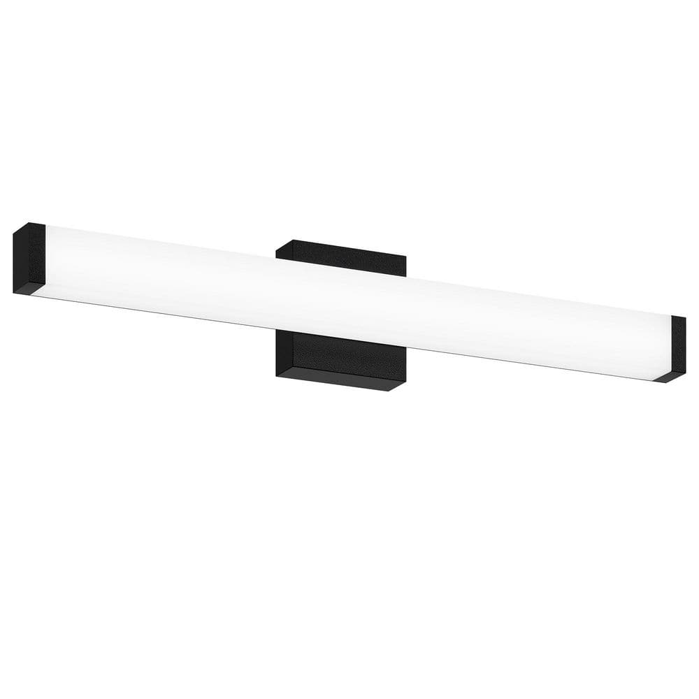 HKMGT 25 in. 1-Light Black Modern Dimmable LED Vanity Light Bar 6000K ...