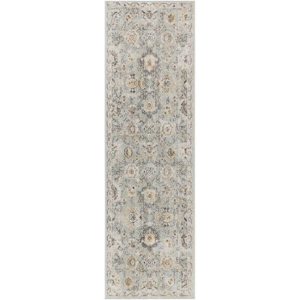 Nourison Oushak Home Mint 2 ft. x 6 ft. Floral Traditional Runner Area ...