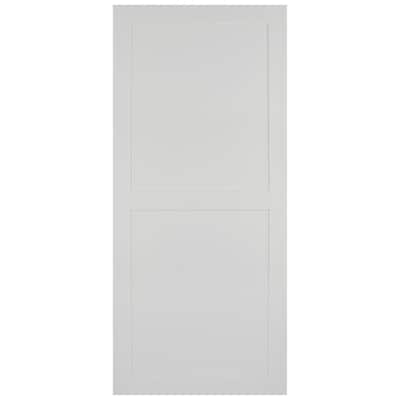 EVERMARK Expressions 78 in. Satin Nickel Bent Strap Sliding Barn Door ...