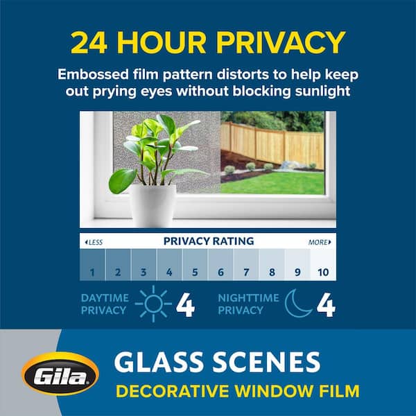 Gila 36 in. W x 78 in. L Glass Scenes Winter Morning Decorative Window ...
