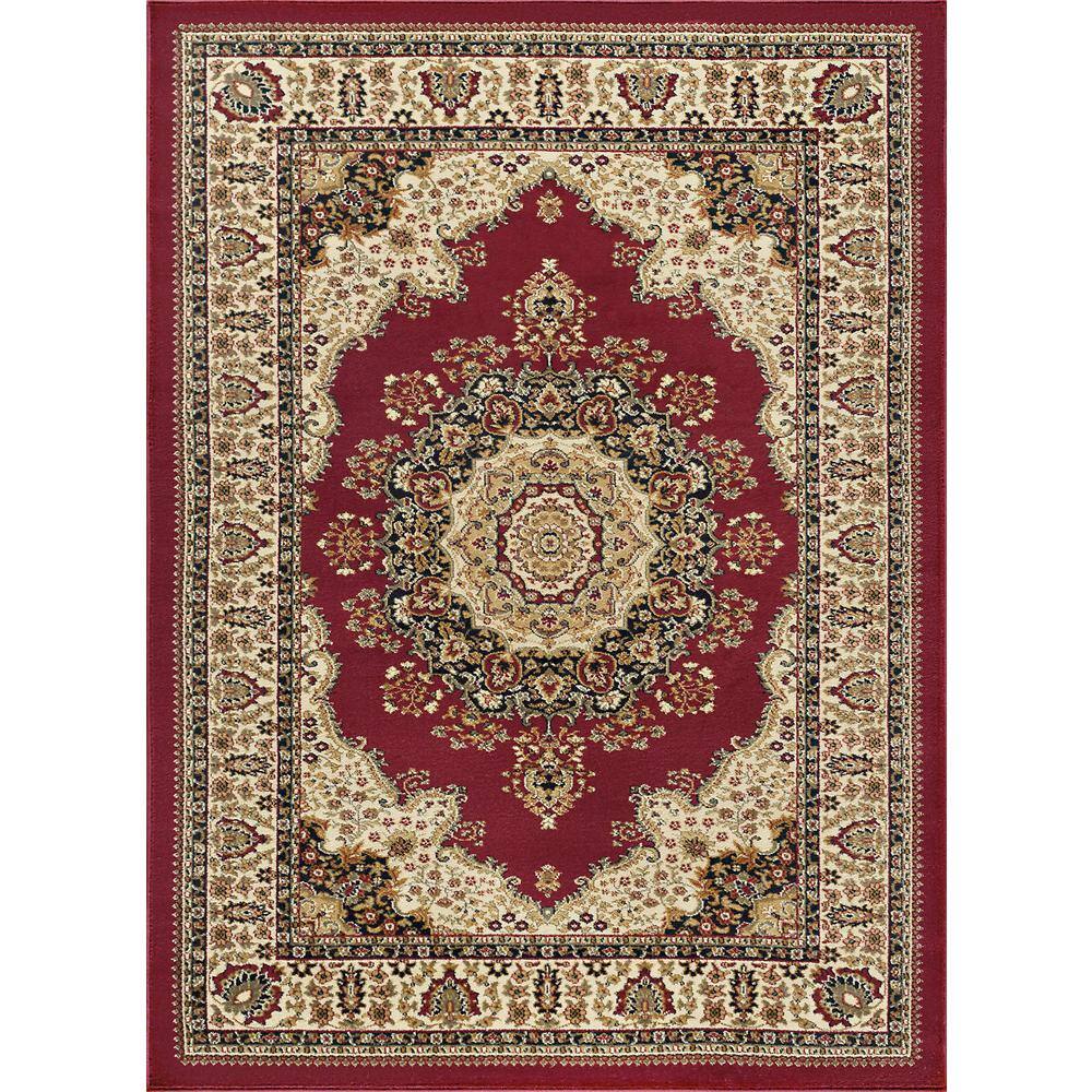 Tayse Rugs Sensation Border Red 11 ft. x 15 ft. Indoor Area Rug SNS4700 ...