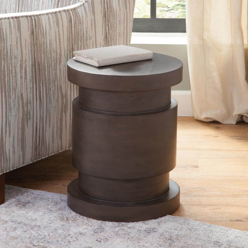 Steve Silver Duke Mocha Brown Wood Round End/Side Table DUK150E - The Home Depot