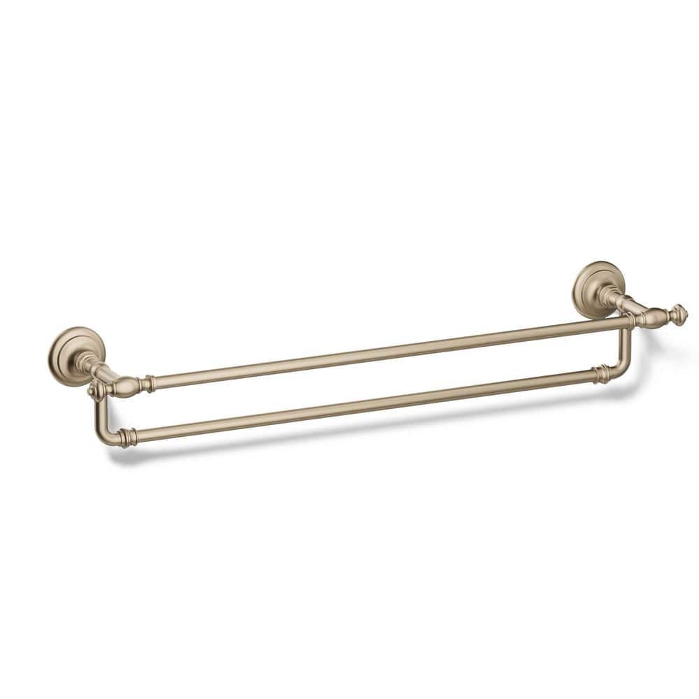 KOHLER Artifacts 24 in. Double Towel Bar in Vibrant Brushed Bronze K ...