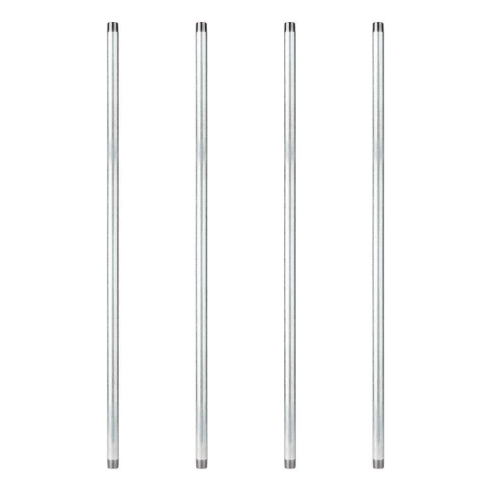 PIPE DECOR 1 in. x 4 ft. Galvanized Steel Pipe (4-Pack) PDG P1X48-4 ...
