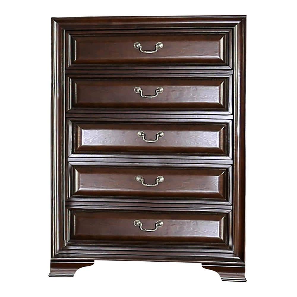 Furniture of America Liam Brown Cherry 5-Drawer 36 in. W. Chest of ...