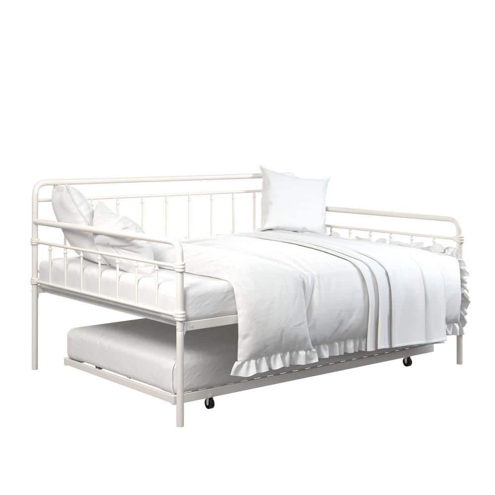 DHP Windsor White Metal Full Daybed with Trundle-DE11493 - The Home Depot