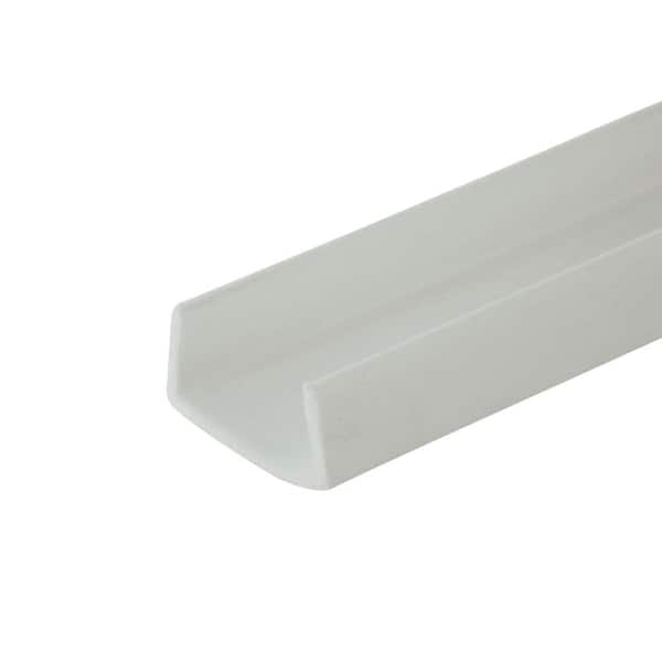 Outwater 3/8 in. D x 3/4 in. W x 48 in. L White Styrene Plastic U ...