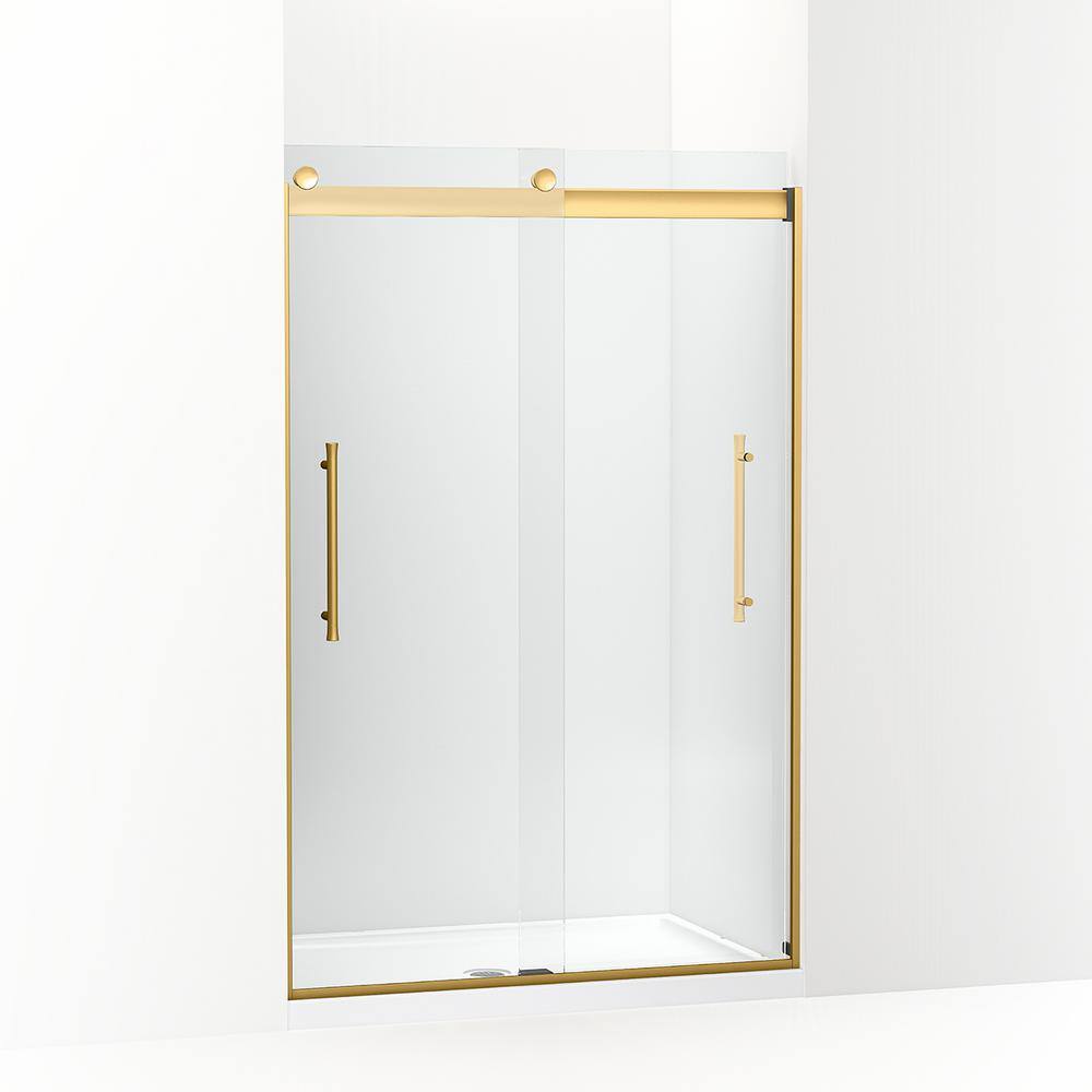 Reviews for KOHLER Elmbrook 44-48 in. W x 74 in. H Sliding Frameless Shower Door in Vibrant ...