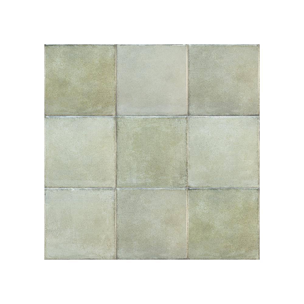 Roca Olaria Green Leaf 6 in. x 6 in. Glossy Ceramic Wall Tile (12.8091 ...