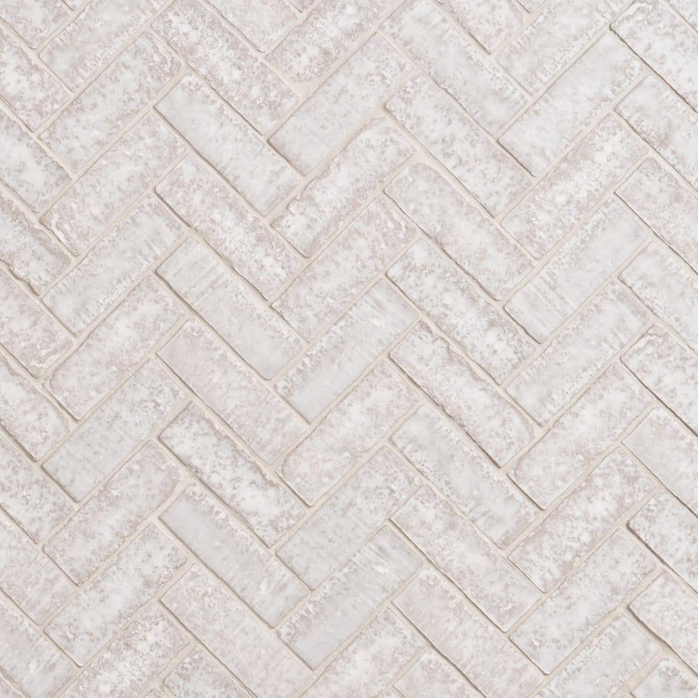 Ivy Hill Tile Creston Chalk White 12.72 in. x 13.53 in. Herringbone ...