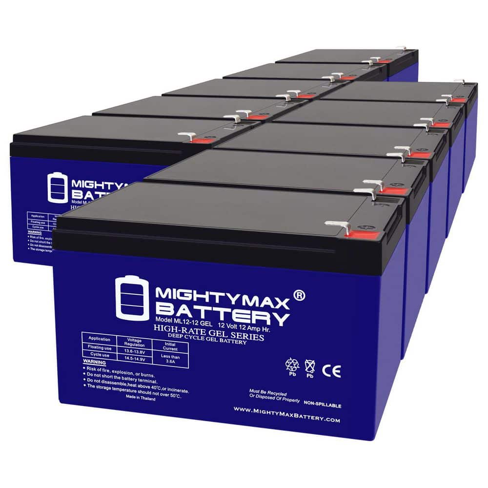 MIGHTY MAX BATTERY 12V 12AH GEL F2 Replacement Battery Compatible with ...