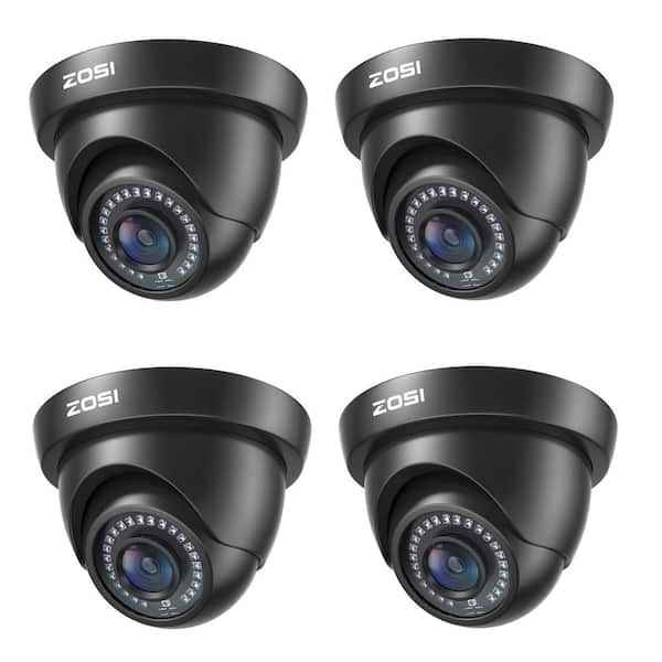 ZOSI 4Pcs 2MP Hardwired Hybrid 4 in 1 TVI CVI AHD CVBS Security Camera ...