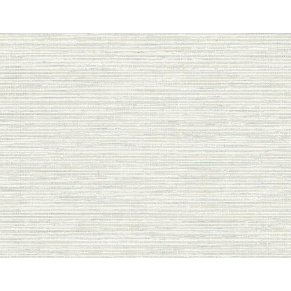 Seabrook Designs 60.75 sq. ft. Metallic Ivory and Light Gray Langston Stringcloth Unpasted Paper ...