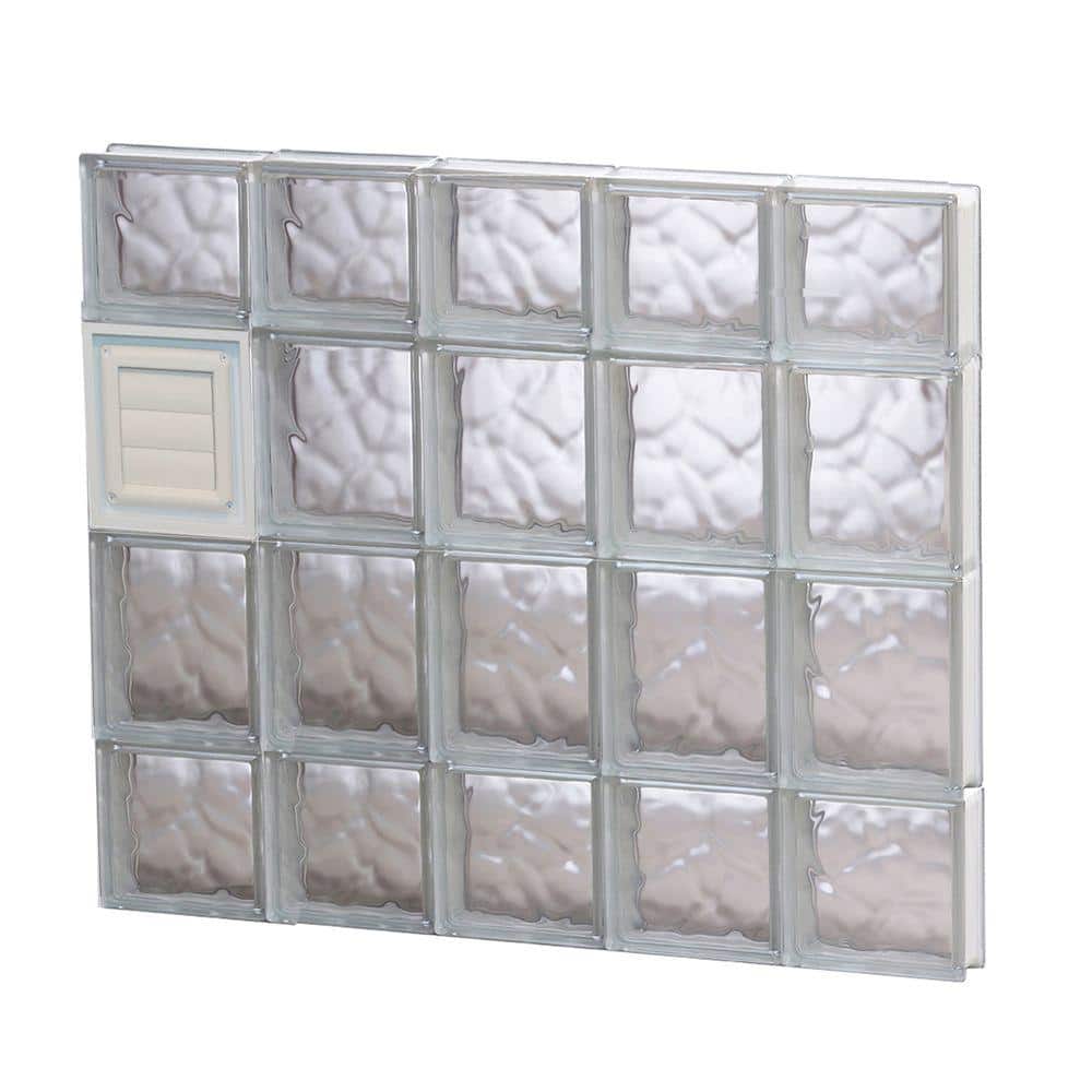 Clearly Secure 28.75 in. x 27 in. x 3.125 in. Frameless Wave Pattern ...