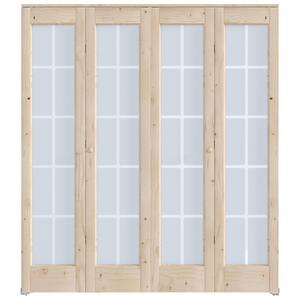 72 in. x 80 in. 3/4 Lite Frosted Glass Preassembled Solid Core Wood ...
