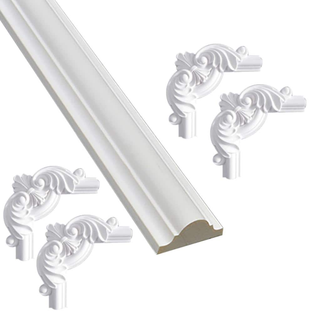 Wellco 1.5 in. x 4/5 in. x 96 in. Polyurethane Classic Wainscot Wall ...