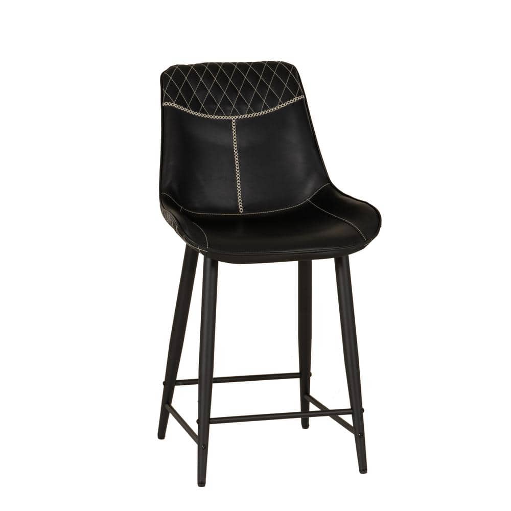 Linon Home Decor Owen 24.5 in. Black High Back Wood and Metal Counter ...