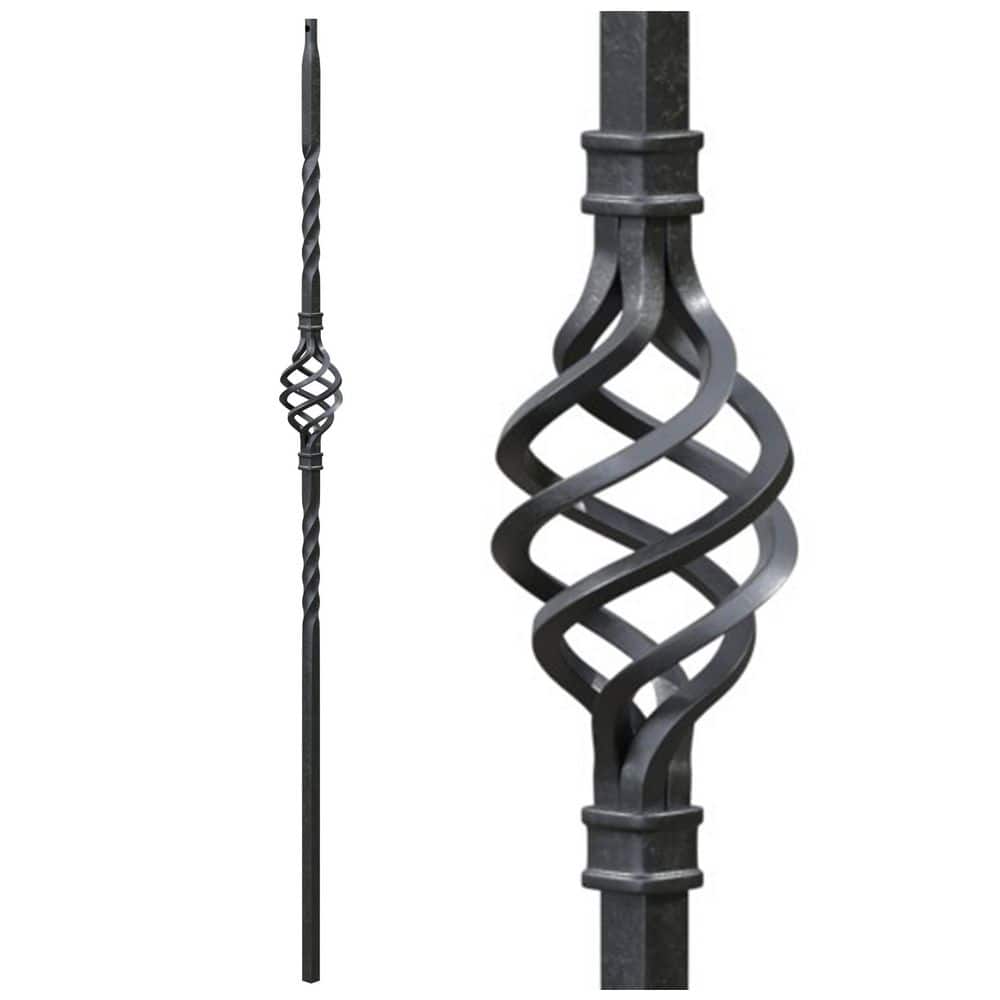 EVERMARK Stair Parts 44 in. x 1/2 in. Vintage Nickel Single Basket Iron ...