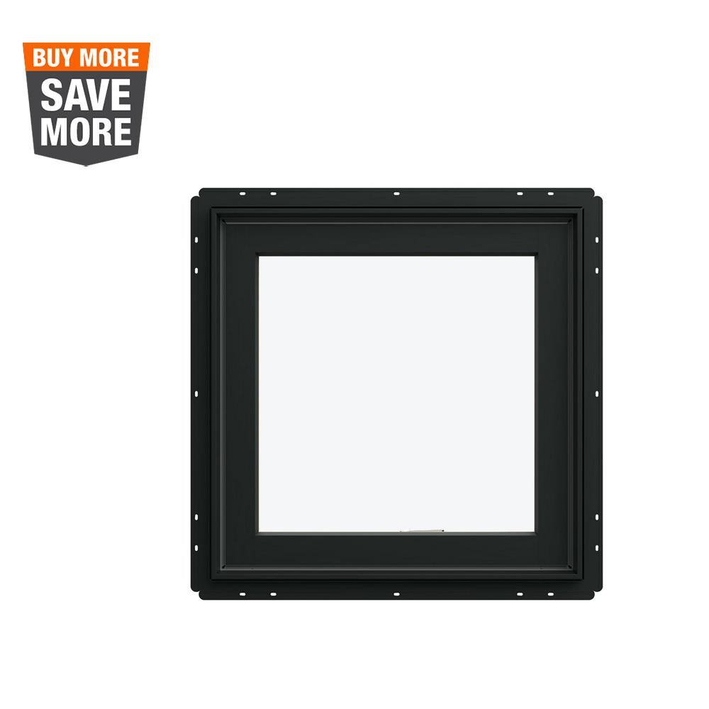 JELD-WEN 24 in. x 24 in. W-5500 Right-Hand Casement Wood Clad Window ...