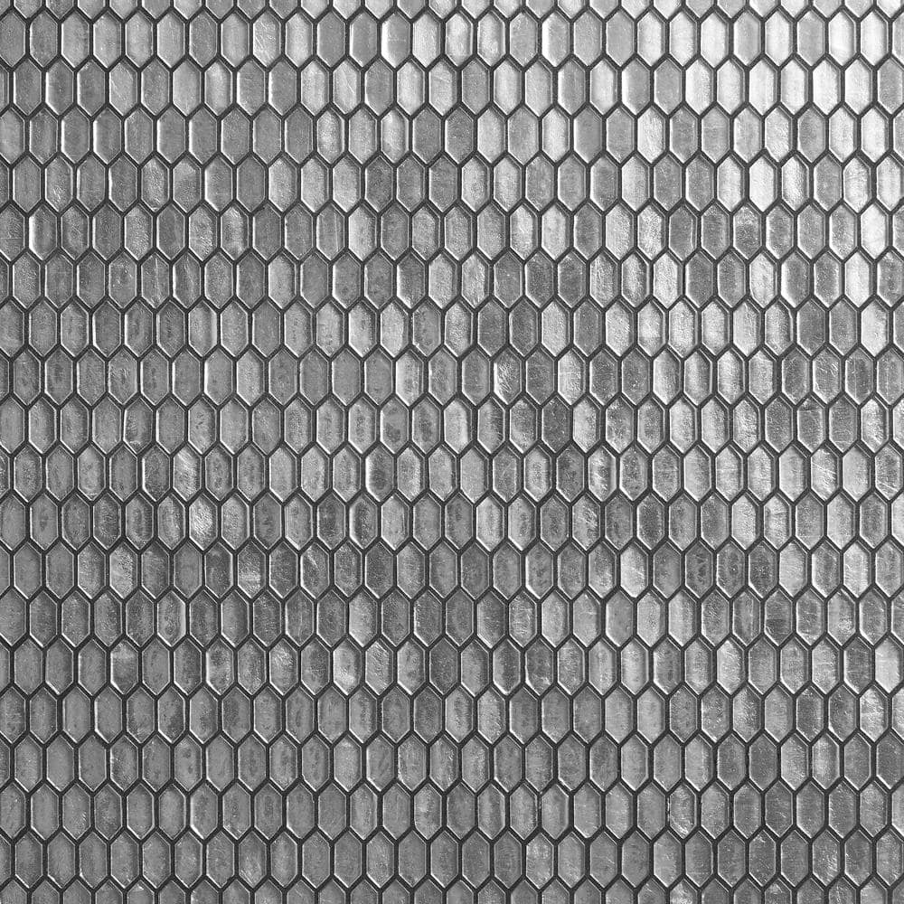 Ivy Hill Tile Glimmer Silver 11.61 in. x 11.73 in. Polished Glass Wall ...