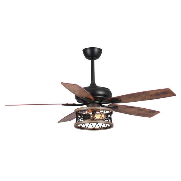 matrix decor 52 in. Indoor Matte Black Ceiling Fan with Remote Control ...
