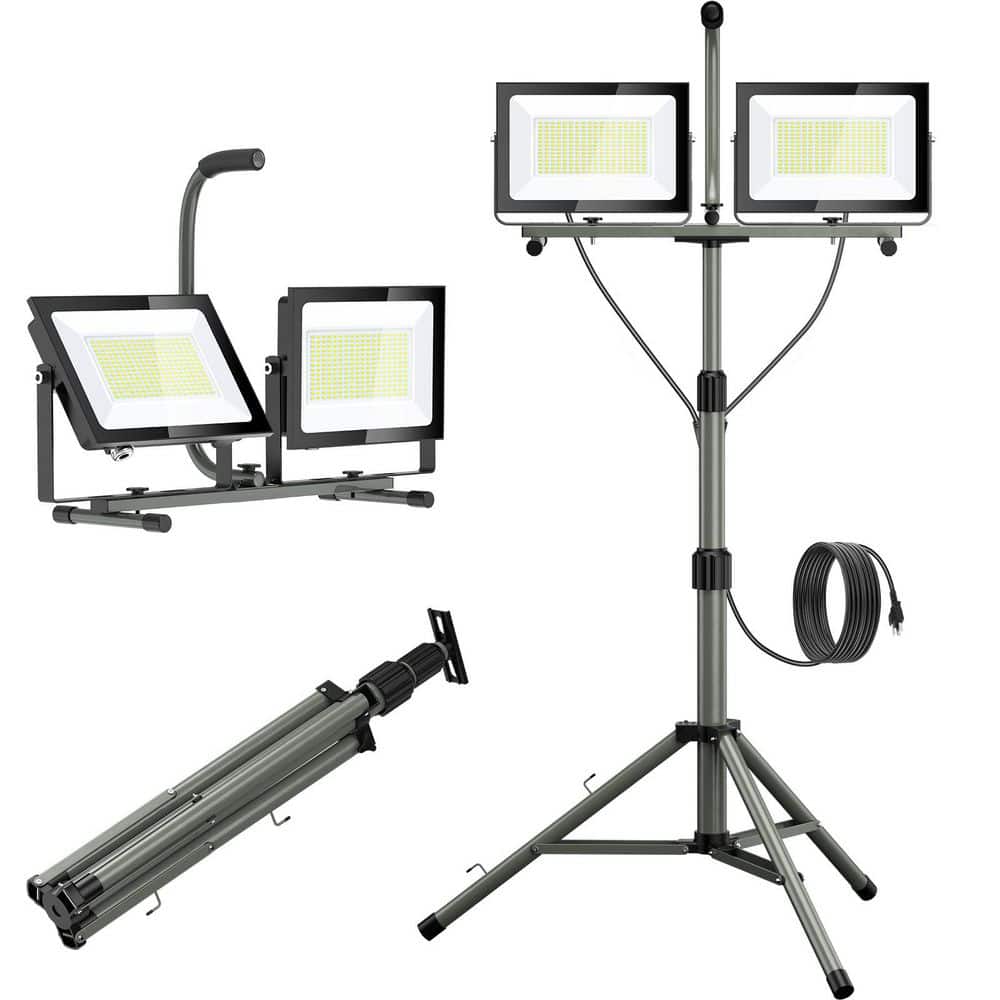 Adewalk Work Light with Stand 45000 Lumen 2-Head LED Work Light with ...
