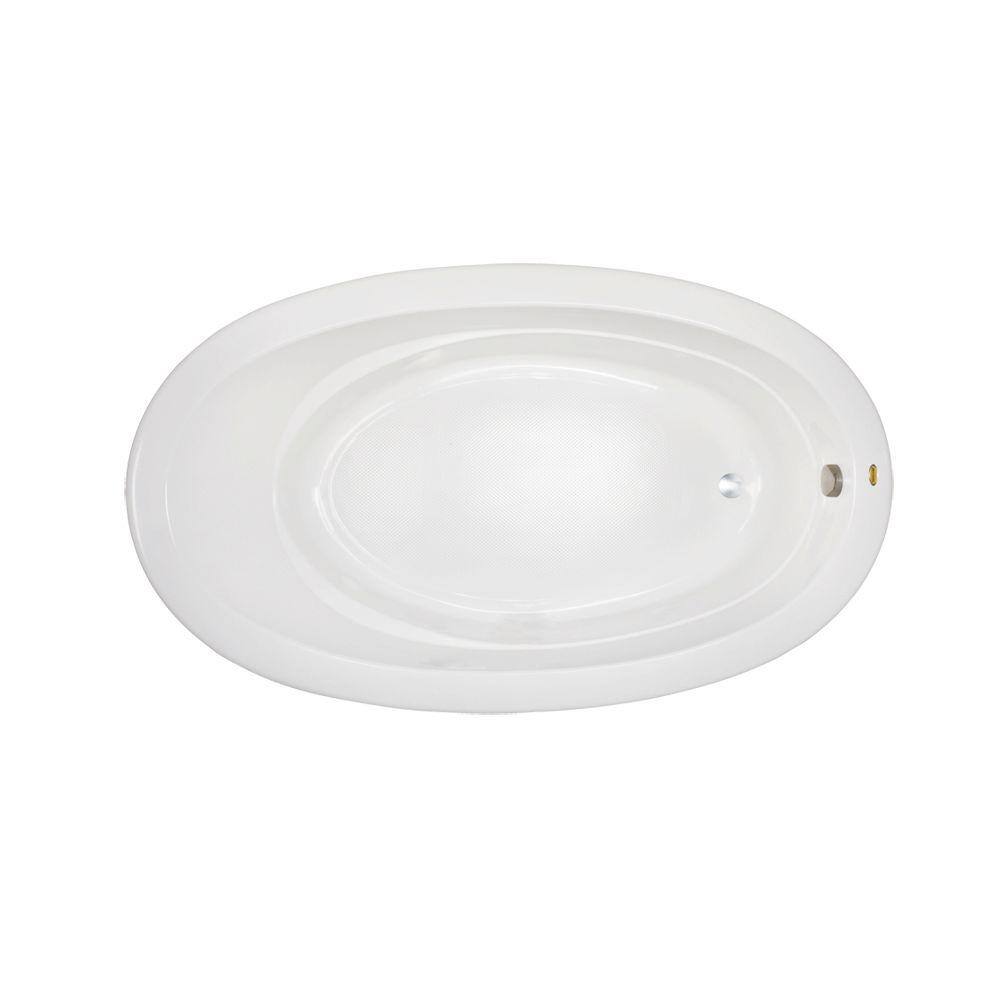 JACUZZI Riva 72 in. x 42 in. Acrylic Oval Drop-in Bathtub in White ...