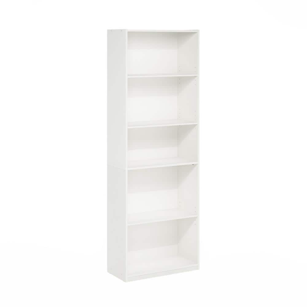 Reviews for Furinno Gehry 71.42 in. Tall White Wood 5-Shelf Standard ...