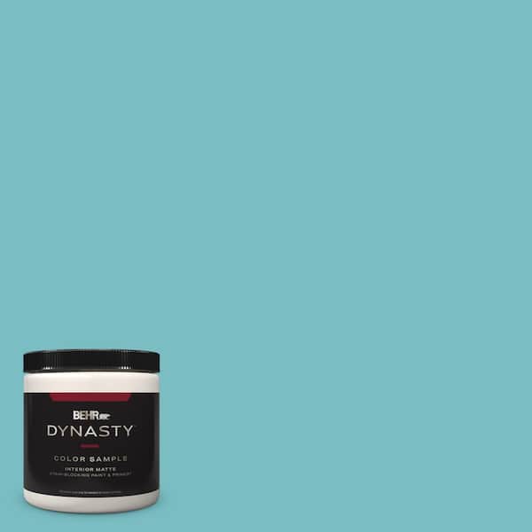 BEHR DYNASTY 8 oz. #M460-4 Pure Turquoise One-Coat Hide Matte Stain ...