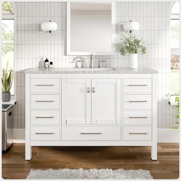 Reviews for Eviva Aberdeen 60 in. Single Sink White Bath Vanity with ...